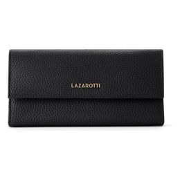 Geldb&ouml;rse LAZAROTTI "Bologna Leather Geldb&ouml;rse Leder 19 cm", Damen, schwarz, Leder, Kleinlederwaren