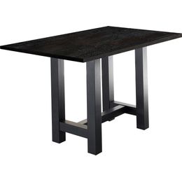 M&auml;usbacher Bartisch M&Auml;USBACHER, schwarz (schwarzstahl, flamed wood schwarz, schwarzstahl), B:160cm H:105cm T:70cm, Tische, Bartisch, Gestell in U-Form (Breite 120, 140 oder 160 cm)