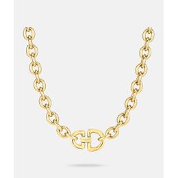 Kette mit Anh&auml;nger Liebeskind Berlin "Schmuck Geschenk Edelstahl Halskette The D-Link Statement", gold (gelbgoldfarben), Halsketten, Damen, Edelstahl, L: 45 B: 6mm, B:6mm