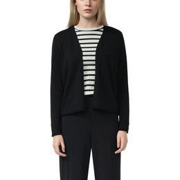 Cardigan s.Oliver, Damen, Gr. 38, schwarz, Feinstrick, Obermaterial: 50% Baumwolle, 50% Viskose, unifarben, tailliert h&uuml;ftbedeckend, V-Ausschnitt, Strickjacken, ohne Verschluss und mit V-Ausschnitt