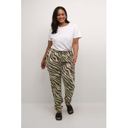 Kaffe Pants Suiting Regular fit Sand/Green Animal Print