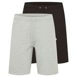 !Solid Sweatshorts SOLID "Sweatshorts SDColine 2 Pack", Herren, Gr. M, N-Gr, schwarz (schwarz, lgm), Obermaterial: 65% Polyester PES. 35% Baumwolle CO., Hosen Sweatshorts