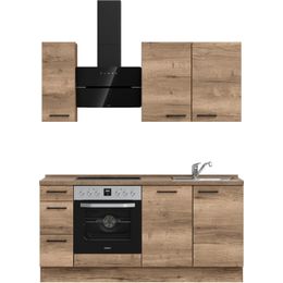 K&uuml;chenzeile Nobilia "Structura II", NEU: individuell anpassbar mit gratis Profi-Beratung", braun (k&uuml;che: braun, korpus: eiche havanna nachbildung, arbeitsplatte: eiche havanna nachbildung), B:180,3cm H:216,6cm T:60cm, Komplettk&uuml;chen-Sets, K&uuml;chenzeile, vormontiert, Breite 180 cm, Ausrichtung w&auml;hlbar, wahlw. mit E-Ger&auml;ten