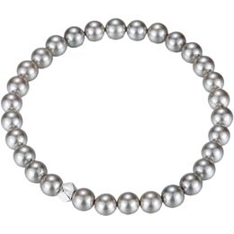 Perlenarmband Firetti "Schmuck Geschenk Edelstahl Armschmuck Armkette Rondell", silber (silberfarben, grau), Armb&auml;nder, Damen, 19cm, Nylon Perlen Silber 925 (Sterlingsilber), Nylon, Perlen, Silber 925 (Sterlingsilber), Perlenarmband, mit Muschelperle
