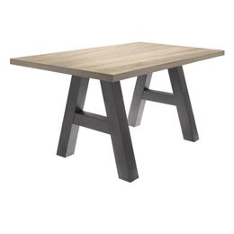 M&auml;usbacher Esstisch M&Auml;USBACHER "Mister", braun (tischplatte: eichefarben s&auml;gerau), B:140cm H:75cm T:90cm, Tische, Esstisch, Gestell in A-Form