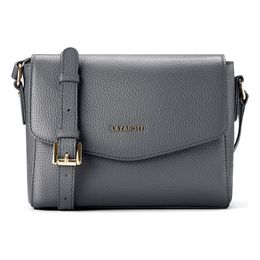 Umh&auml;ngetasche LAZAROTTI "Bologna Leather Crossbody Umh&auml;ngetasche Leder 22 cm", Damen, grau, Leder, Taschen Umh&auml;ngetasche