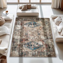 Teppich Astra "Piper 253", multi, braun, B:200cm H:6mm L:280cm, Kunstfaser, Teppiche, Teppich, Flachgewebe, Orient Optik, Fu&szlig;bodenheizungsgeeignet, Wohnzimmer