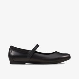 Clarks Scala Dawn Y Schwarze Lederschuhe