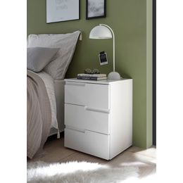Nachtkommode Schlafkontor "Spice Nachttisch, Nachtkonsole, Nachtk&auml;stchen", wei&szlig;, B:46,2cm H:60,9cm T:40cm, Melamin, Sideboards, Ausfr&auml;sung als Griffmulde und optisches Highlight
