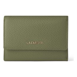 Geldb&ouml;rse LAZAROTTI "Bologna Leather XL Geldb&ouml;rse mit Zip-Around Fach Leder 14 cm", Damen, oliv, Leder, Kleinlederwaren