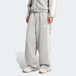 Sporthose adidas Sportswear "W STADIUM TP", Damen, Gr. XL, N-Gr, metallicl grau, sanftes wei&szlig;, normal, gr., Obermaterial: 67% Polyester, 33% Baumwolle, Hosen Sporthose