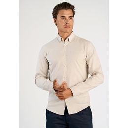Businesshemd LINDBERGH "Oxford-Hemd (Langarm) Relaxed Fit", Herren, Gr. XXL, Normalgr&ouml;&szlig;en, lt sand mix, Obermaterial: 97% Baumwolle, 3% Elasthan, Hemden