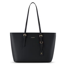 Shopper LAZAROTTI "Bologna Leather XL Shopper Tasche Leder 35 cm", Damen, schwarz, Leder, Taschen Shopper