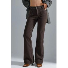 Hochtaillierte Bootcut-Jeans