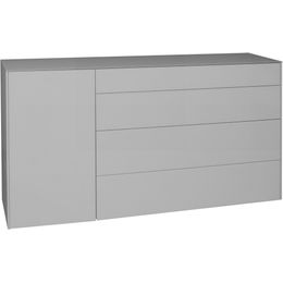 M&auml;usbacher Kommode M&Auml;USBACHER "Imola", kreidegrau matt lack, glas kreidegrau glanz, B:169cm H:89cm T:42cm, Sideboards, Kommode, 2-Schubladen Kommode