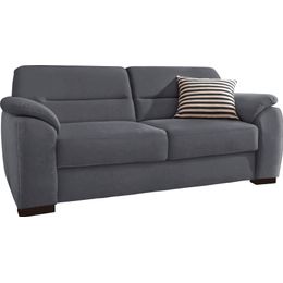 Sit & More 3-Sitzer SIT & MORE "Montego", grau (dunkelgrau), B:196cm H:88cm T:90cm, Struktur (100% Polyester);Luxus-Microfaser ALTARA NUBUCK (100% Polyester);Luxus-Microfaser (90% Polyester, 10% Polyamid), Sofas, mit Federkern