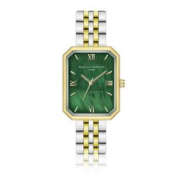 Quarzuhr AMELIA PARKER "AG9-B294G", gr&uuml;n (gold, silber), Armbanduhren, Damen, Quarzuhr