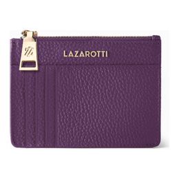 Kartenetui LAZAROTTI "Bologna Leather Schl&uuml;sseletui Cardholder Leder 11,5 cm mit Air", Damen, lila, Leder, Kleinlederwaren