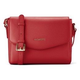 Umh&auml;ngetasche LAZAROTTI "Bologna Leather Crossbody Umh&auml;ngetasche Leder 22 cm", Damen, rot, Leder, Taschen Umh&auml;ngetasche