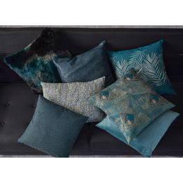Dekokissen Apelt "Arte" Gr. 1, blau (t&uuml;rkis, unifarben), B:41cm L:61cm, Polyester, Dekokissen_Sitzkissen_Kissenh&uuml;llen, Kissenh&uuml;lle ohne F&uuml;llung, 1 St&uuml;ck