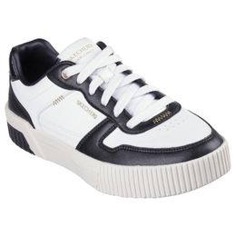 Sneaker Skechers "JADE-BEST IN CLASS", Damen, Gr. 41, schwarz-wei&szlig; (wei&szlig;, schwarz), Lederimitat, kontrastfarbene Details, Schuhe Sneaker, Retrosneaker, Schn&uuml;rschuh, Classic Sneaker mit Memory Foam