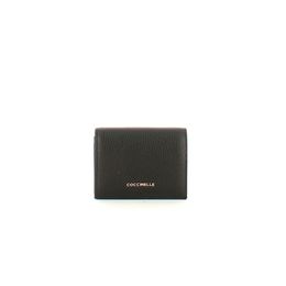 Coccinelle Metallischer Soft-Kartenhalter aus genarbtem Leder