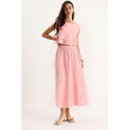 Texturierte Bluse und Rock aus Musselin, zwei-teiliges Set
