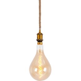 N&auml;ve N&Auml;VE Pendelleuchte "Ontario", schwarz (messingfarben, schwarz), 1, &Oslash; 20cm, 1 Stk., Leuchten, Pendelleuchte>>Ontario<<,dimmbar,LED 1xE27/5W,Seil:Jute,schwarz/natur, Pendelleuchte