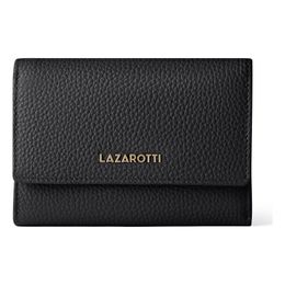 Geldb&ouml;rse LAZAROTTI "Bologna Leather XL Geldb&ouml;rse mit Zip-Around Fach Leder 14 cm", Damen, schwarz, Leder, Kleinlederwaren
