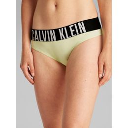 Bikinislip "BIKINI", Damen, Gr. L (40), gr&uuml;n (lime cream), Obermaterial: 82% Polyamid, 18% Elasthan, Calvin Klein Underwear, k&ouml;rpernah, Unterhosen, mit gro&szlig;em Logo