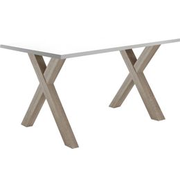 M&auml;usbacher Schreibtisch M&Auml;USBACHER "Mio", braun (eichefarben, wei&szlig; matt), B:120cm H:75cm T:70cm, Tische, Schreibtisch