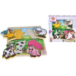 Steckpuzzle Eichhorn "F&uuml;hl-Puzzle mit Stoff", bunt, Puzzles, KinderB:20cm T:20cm, Holz, Textil, B:20cm T:20cm