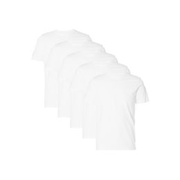 Rundhalsshirt Selected "SLHCORMAC SS O-NECK TEE 5 PACK NOOS", Herren, Gr. M, wei&szlig; (hellwei&szlig;), Jersey, Obermaterial: 100% Baumwolle, unifarben, regular fit normal, Rundhals, Shirts Rundhalsshirt