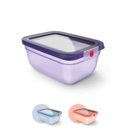 Frischhaltedose Emsa "oneClick", violett, B:15,95cm H:9,44cm L:21,73cm, Polyprophylen (PP), Lebensmittelaufbewahrungsbeh&auml;lter, Frischhaltedose, verschlossen mit nur 1 x Klick, 100% dicht, made in Germany