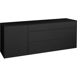M&auml;usbacher Lowboard M&Auml;USBACHER "Imola", grau (anthrazit matt lack, glas anthrazit glanz), B:169cm H:42cm, Sideboards, Lowboard, M&auml;usbacher Lowboard, mit Glasfront und Glasoberplatte, 1 Schublade