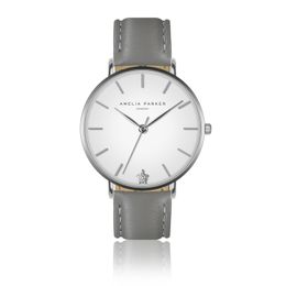 Quarzuhr AMELIA PARKER "AA5-S058S", grau, Armbanduhren, Damen, Quarzuhr