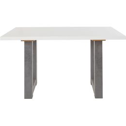 M&auml;usbacher Esstisch M&Auml;USBACHER "Mister", wei&szlig; (tischplatte: wei&szlig; matt lack), B:140cm H:75cm T:90cm, Tische, Esstisch, Gestell in U-Form