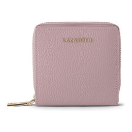 Geldb&ouml;rse LAZAROTTI "Bologna Leather Medium Zip-Around Geldb&ouml;rse Leder 10 cm", Damen, rosa, Leder, Kleinlederwaren