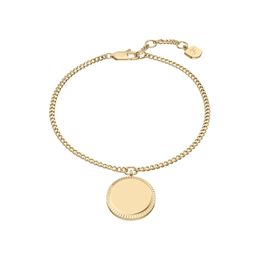 Armband Fossil "Schmuck Geschenk Edelstahl Armschmuck Kreis Scheibe Ellis", gelbgoldfarben, Armb&auml;nder, Damen, 19,5cm, Edelstahl, Armband