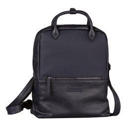 Cityrucksack Tom Tailor "Gia", Damen, Gr. B/H/T: 28,5cm x 35cm x 12,5cm, blau (dunkelblau), Polyurethane, Rucks&auml;cke Cityrucksack, Freizeitrucksack Arbeitsrucksack Schulrucksack