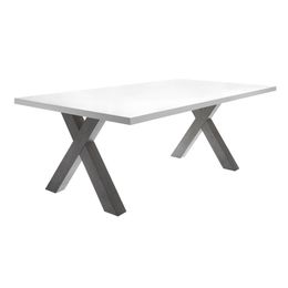 M&auml;usbacher Esstisch M&Auml;USBACHER "Mister", wei&szlig; (tischplatte: wei&szlig; matt lack), B:200cm H:75cm T:100cm, Tische, Rechteckiger Esstisch Holz-Esstische, Gestell in X-Form
