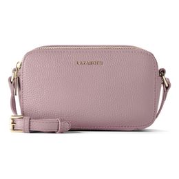Umh&auml;ngetasche LAZAROTTI "Bologna Leather Umh&auml;ngetasche Camera-Bag Leder Double-Zip 18 cm", Damen, ros&eacute;gold, Leder, Taschen Umh&auml;ngetasche
