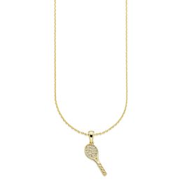 Kette mit Anh&auml;nger Firetti "Schmuck Geschenk Halskette mit Anh&auml;nger Tannisschl&auml;ger", gelbgoldfarben, kristallwei&szlig;, Halsketten, Damen, Silber 925 (Sterlingsilber), L: 45 B: 1mm, mit Zirkonia (synth.), B:1mm