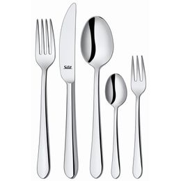 Besteck-Set Silit "Midi", silber (edelstahlfarben), 30 Stk., Edelstahl 18/10, Essbesteck-Sets, Solide Monobloc Tafelmesser, poliert