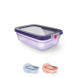Frischhaltedose Emsa "oneClick", violett, B:15,95cm H:7,32cm L:21,73cm, Polyprophylen (PP), Lebensmittelaufbewahrungsbeh&auml;lter, Frischhaltedose, verschlossen mit nur 1 x Klick, 100% dicht, made in Germany