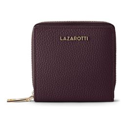Geldb&ouml;rse LAZAROTTI "Bologna Leather Medium Zip-Around Geldb&ouml;rse Leder 10 cm", Damen, bordeaux, Leder, Kleinlederwaren