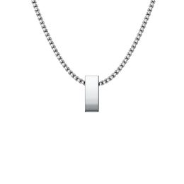 Kette mit Anh&auml;nger Diesel "Schmuck Geschenk Edelstahl Halsschmuck Halskette D Logo", silber (edelstahlfarben, rot), Halsketten, Damen, Edelstahl, L: 55 B: 2mm, gl&auml;nzend, Emaille, B:2mm