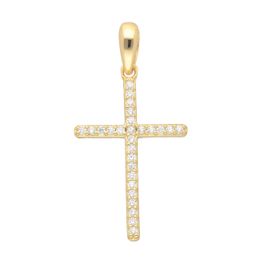 Adelia&acute;s Kreuzanh&auml;nger ADELIA&acute;S "Damen & Herren 925 Silber Kreuz Anh&auml;nger mit Zirkonia", gold (vergoldet), Schmuckanh&auml;nger, Damen, Silber 925 (Sterlingsilber), mit Zirkonia f&uuml;r Damen & Herren
