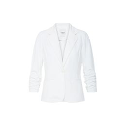 Jackenblazer oxmo "Jackenblazer OXNTanja", Damen, Gr. L, wei&szlig; (cloud dancer), Obermaterial: 71% Polyester PES. 26% Viskose CV. 3% Elasthan EL., Blazer