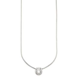 Kette mit Anh&auml;nger Bruno Banani "Schmuck Geschenk Silber 925 Halsschmuck Halskette Schlangenkette Stein", silber (silberfarben, kristallwei&szlig;), Halsketten, Damen, Silber 925 (Sterlingsilber), L: 45, mit Zirkonia (synth.), Korund (synth.) oder Spinell (synth.)
